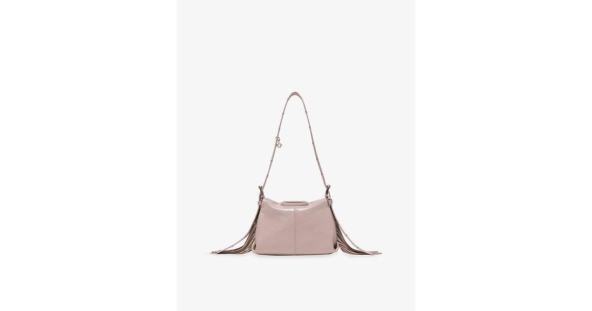 Maje Miss M Mini Patent-Leather Shoulder Bag in Pink | Lyst