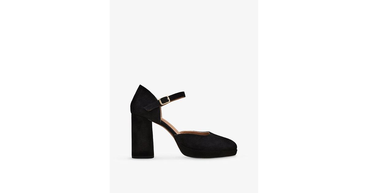 Phase Eight Closed-Toe Suede Platform Heels in Black | Lyst UK