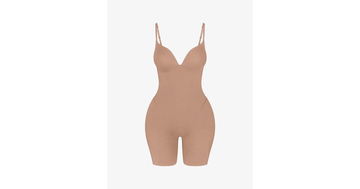 Skims Ultimate Body Enhancing Mid Thigh Bodysuit in White | Lyst UK