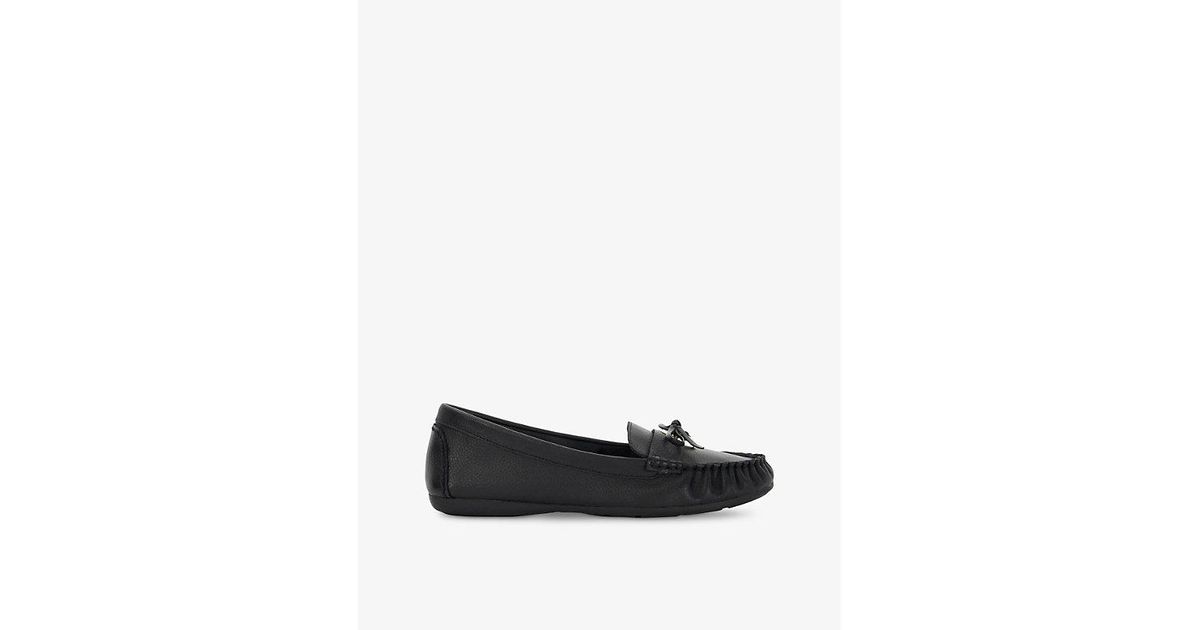 Dune Grovers Bow-Embellished Leather Loafers in Black | Lyst