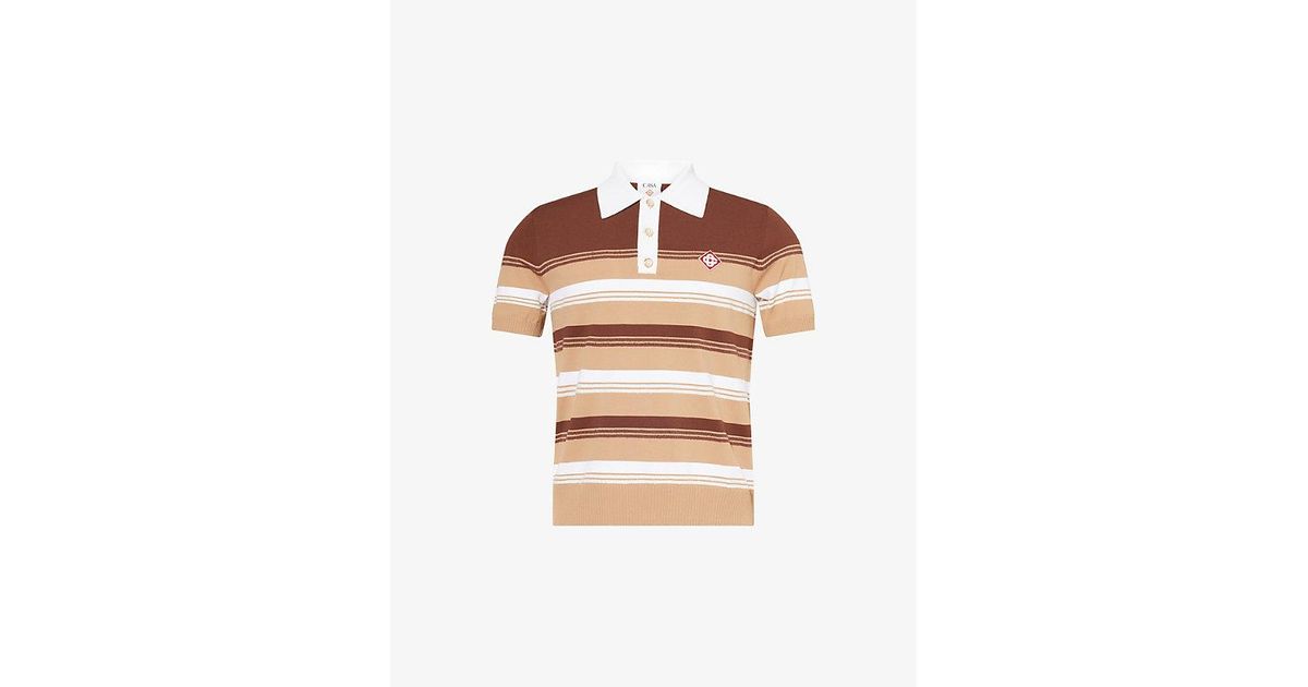 CASABLANCA Chicano Striped Knitted Polo Shirt for Men | Lyst UK