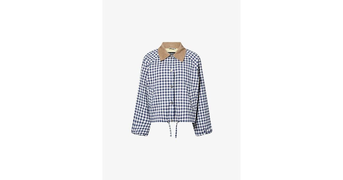 Barbour Ovingham Gingham Woven Jacket in Blue | Lyst UK