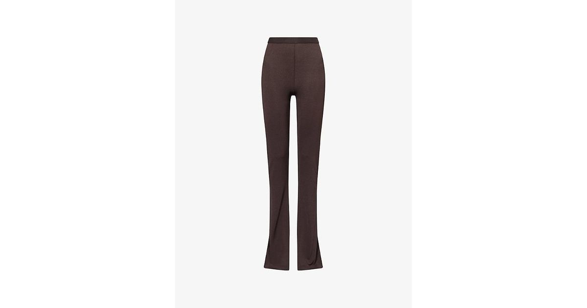 Rick Owens Carmen Split-Hem Jersey Trousers in Brown | Lyst UK