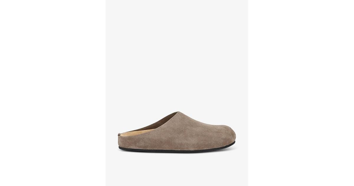 The Row Hugo Slip-On Suede Clogs in Brown | Lyst