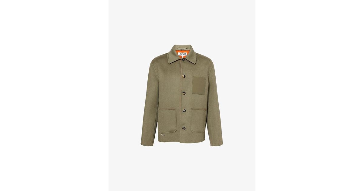 Loewe Workwear Patch-Pocket Cashmere Jacket in Green for Men | Lyst UK