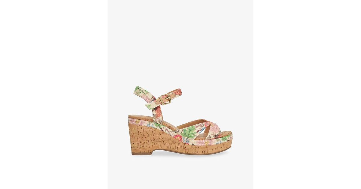 Dune Kelulu Raffia Wedge Sandals in Metallic | Lyst