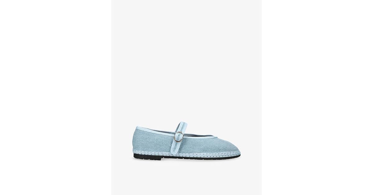 Flabelus Pierre Denim Mary Jane Flats in Blue | Lyst