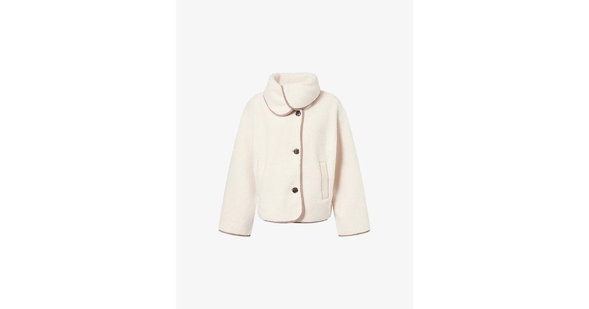 Varley Romaine Boxy-Fit Fleece Jacket in Natural | Lyst