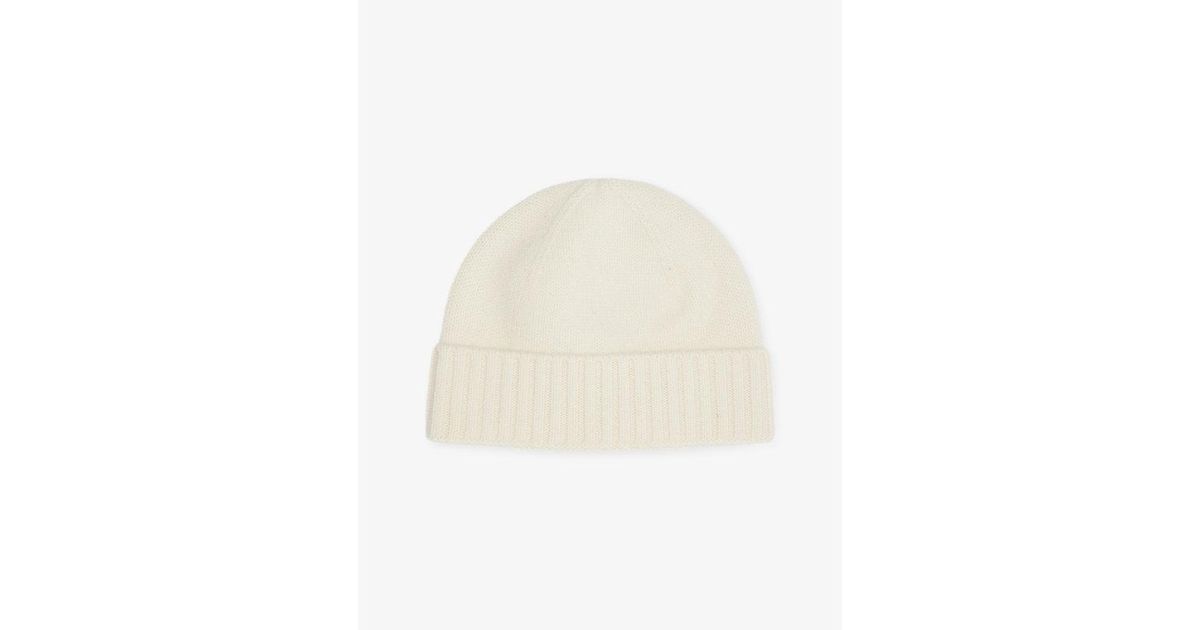 Percival Ribbed Wool Beanie Hat in Natural for Men | Lyst UK