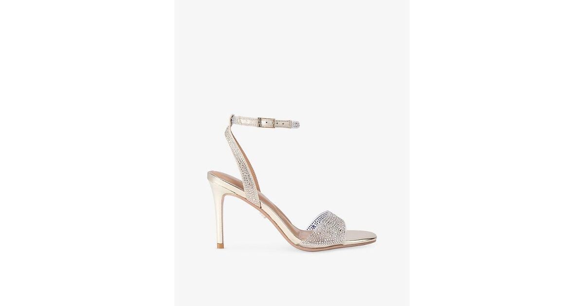 Carvela Kurt Geiger Positano Vinyl Heeled Sandals in White | Lyst UK