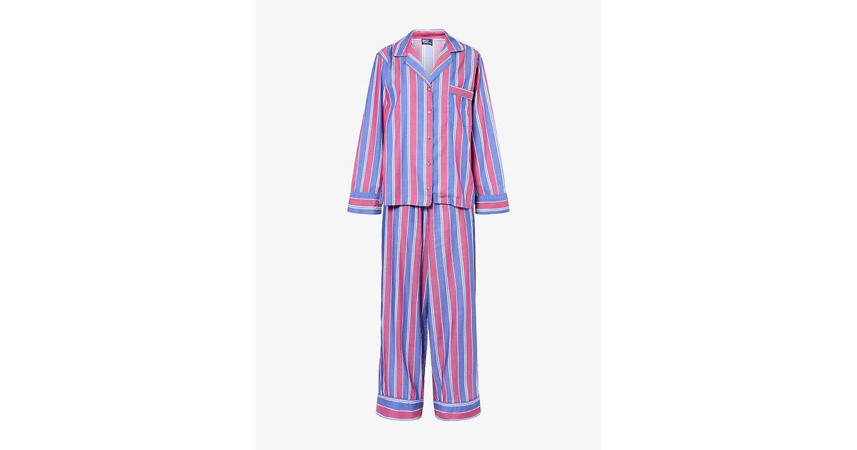 Polo Ralph Lauren Madison Stripe Woven Pyjama Set in Purple | Lyst UK