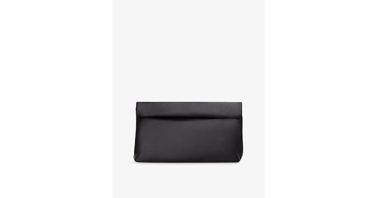 Phase Eight Rollover Satin Clutch Bag in Black | Lyst UK