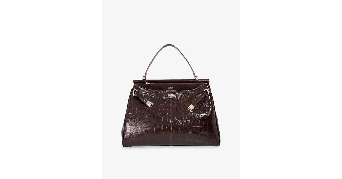 Dune Dynamic Large Leather Tote Bag in Brown | Lyst