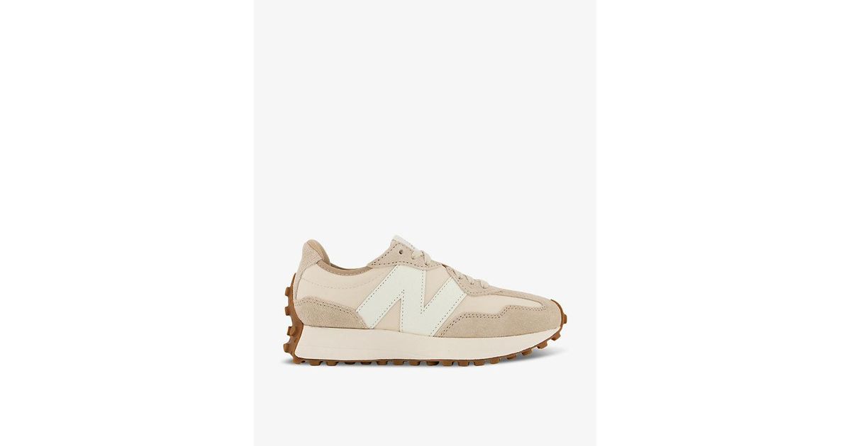 New Balance 327 Logo-Embroidered Suede And Woven Low-Top Trainers in ...