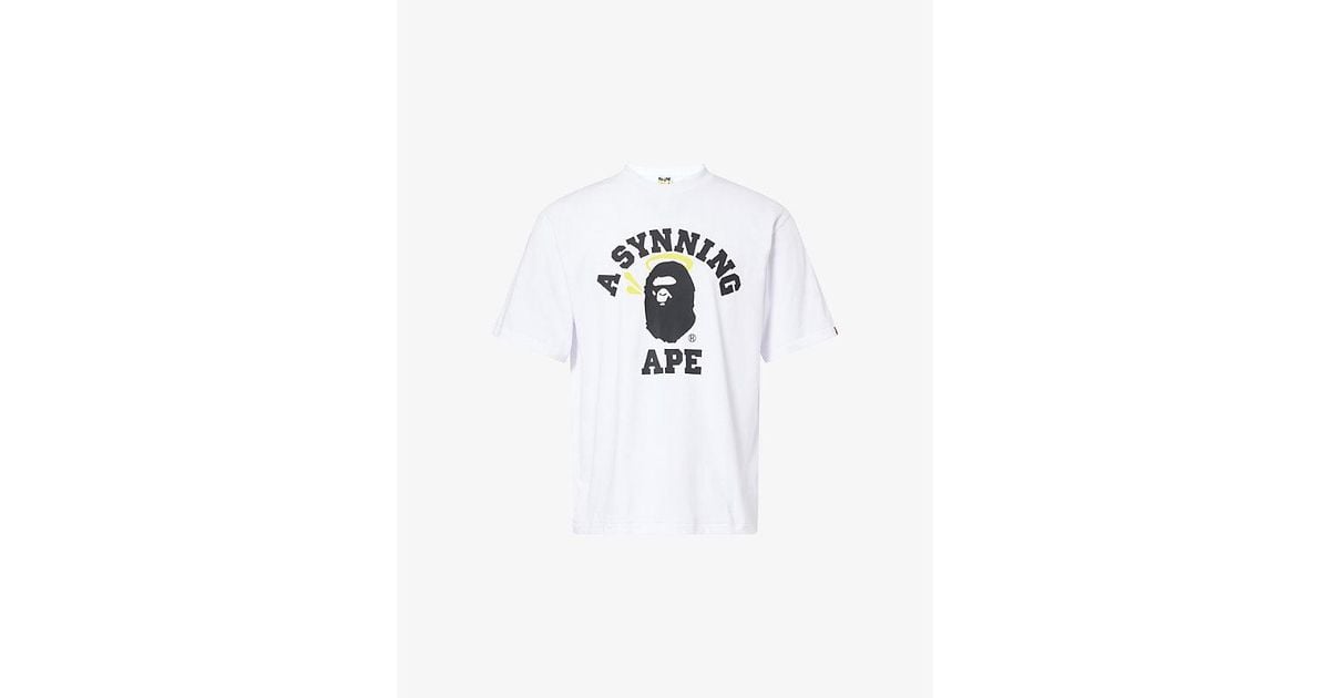 A Bathing Ape Bape X Spotify X Syna College Relaxed-Fit Cotton-Jersey T ...