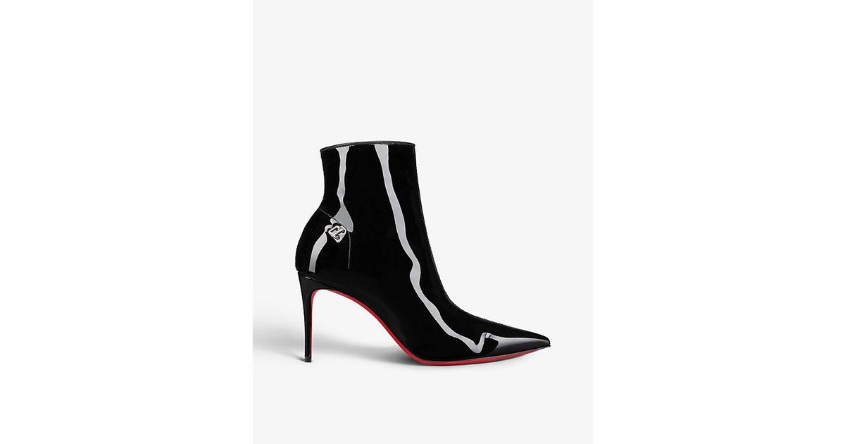 Christian Louboutin So Kate Booty 85 Patent Leather Heeled Ankle Boots In Black Lyst