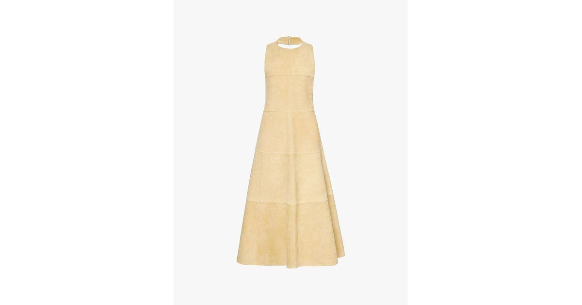 Jacquemus La Robe Favola Open-at Back Regular-fit Leather Midi Dress in ...