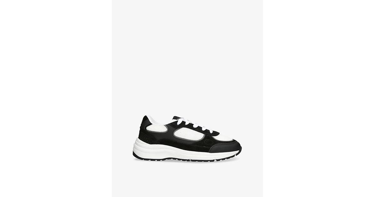 Arne Apollo Runner Suede And Mesh Low-Top Trainers in Black for Men | Lyst