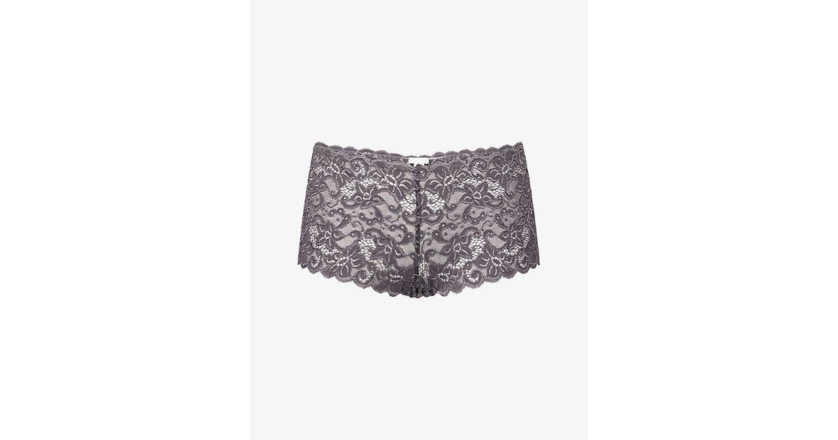 Hanro Moments Floral Stretch-Lace Briefs in Grey | Lyst UK