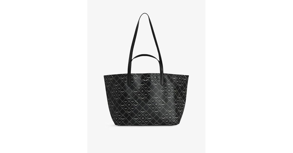 Zadig & Voltaire Logo-Print Coated-Canvas Xl Shopper in Black | Lyst