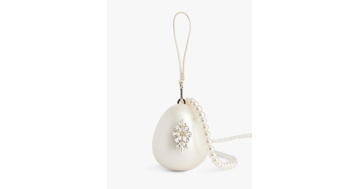 Simone Rocha Pearl/ Micro egg Plastic Top-handle Bag in White | Lyst