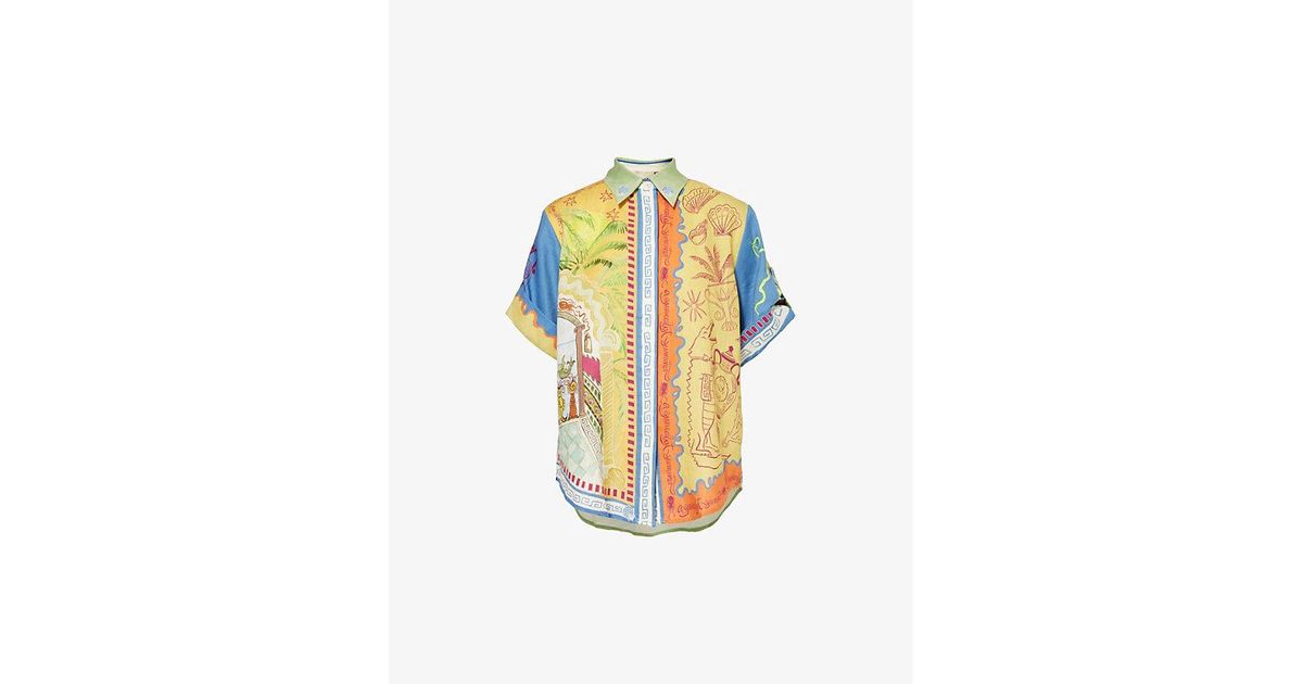ALÉMAIS Surrealist Summer Printed Linen Shirt | Lyst
