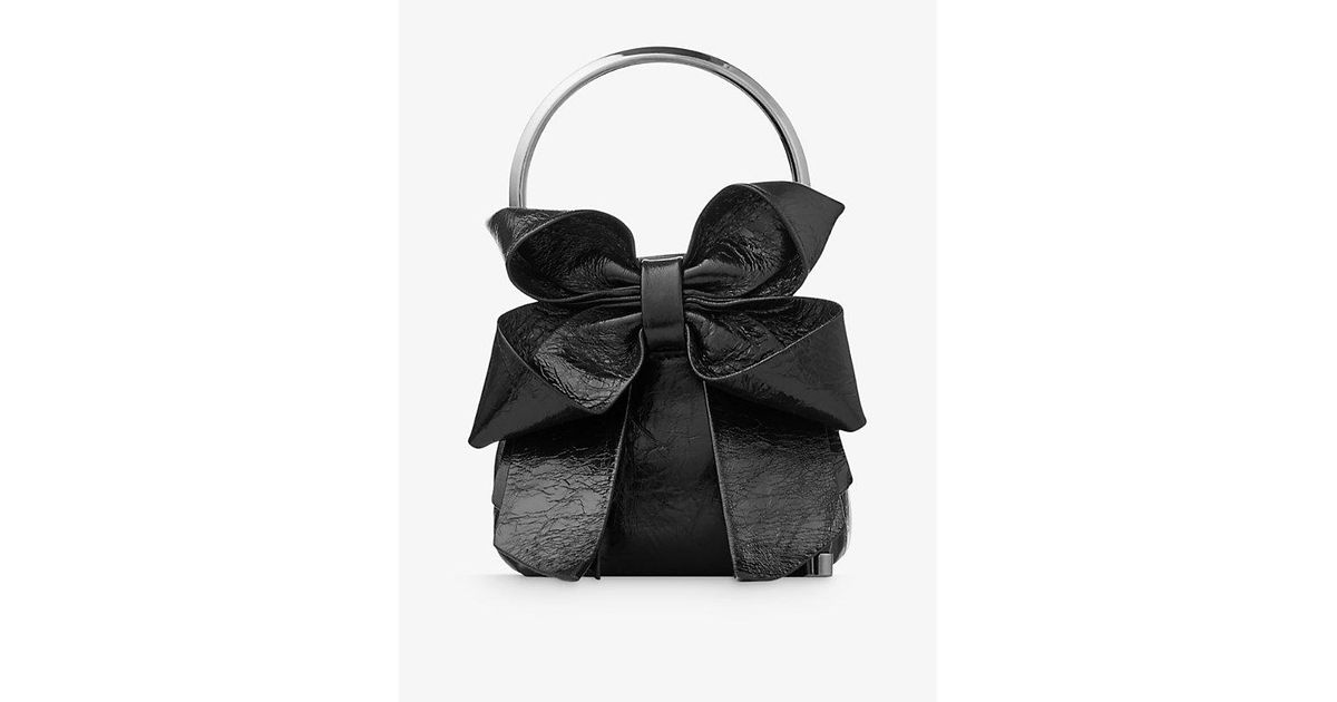 Jimmy Choo Micro Bon Bon Vintage Bow-Embellished Leather Shoulder Bag ...