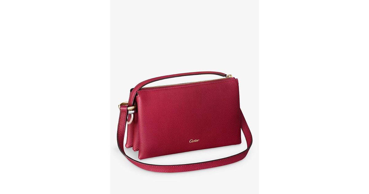 Cartier Trinity Mini Leather Shoulder Bag in Red | Lyst