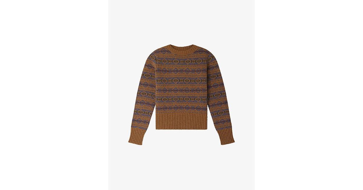 Soeur Gipsy Boat-Neck Merino-Wool Jumper in Brown | Lyst UK