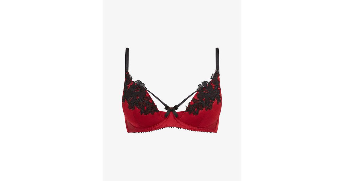 Agent Provocateur Penelopi Plunge Underwired Silk Bra | Lyst