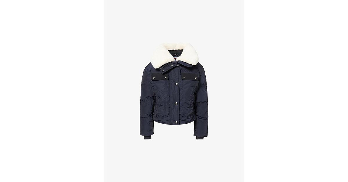 Fusalp Lakki Faux-Fur-Collar Shell Jacket in Blue | Lyst