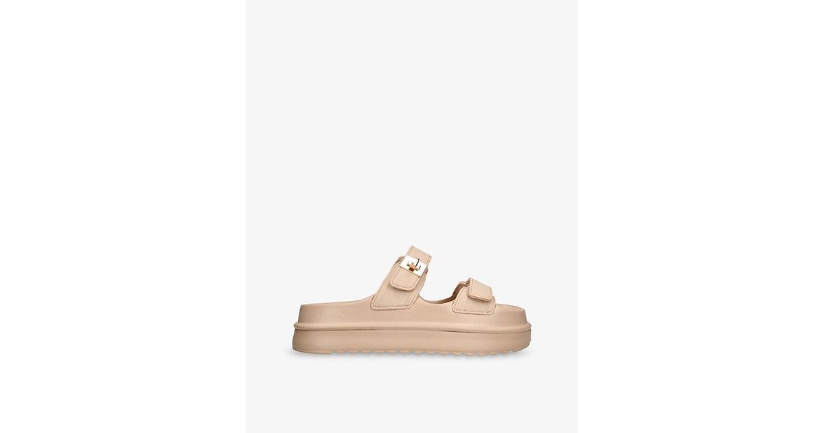 Steve Madden Bigschmona-J Faux-Leather Sandals in Natural | Lyst
