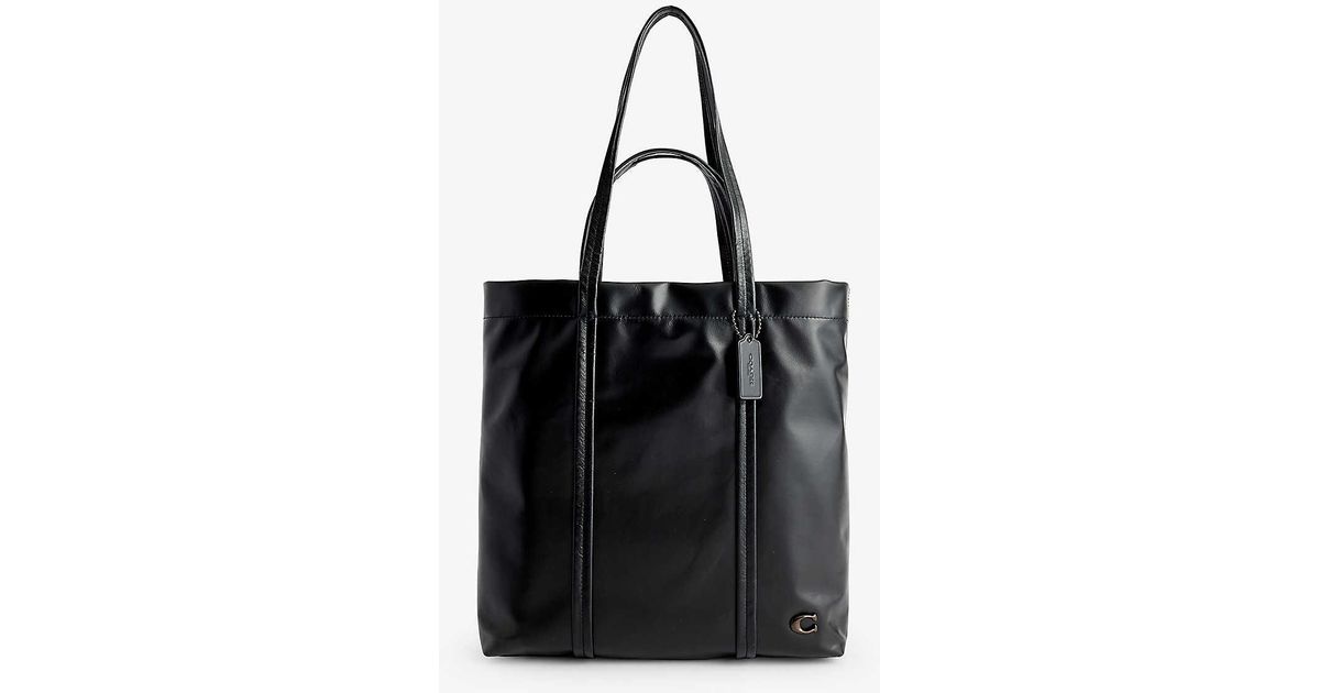 COACH Hall Leather Tote Bag in Black for Men | Lyst UK