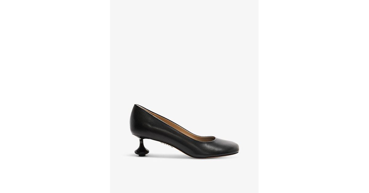 Loewe Petite Toy Pumps With A Darling Lacquered Heel in Black | Lyst