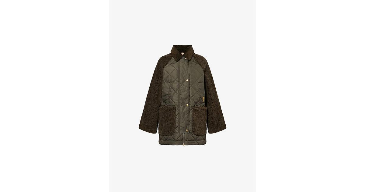 Barbour Barden Quilted-Shell Fleece Jacket in Brown | Lyst UK