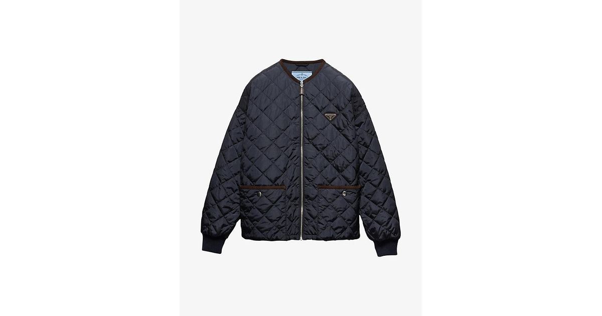 Prada Quilted Lightweight Re-Nylon Jacket in Blue | Lyst UK