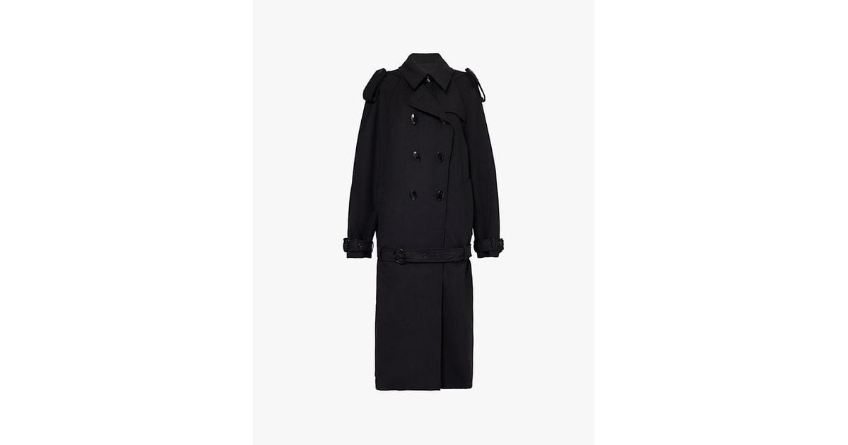 Givenchy Volume Oversized Double-Breasted Wool-Blend Coat in Black | Lyst