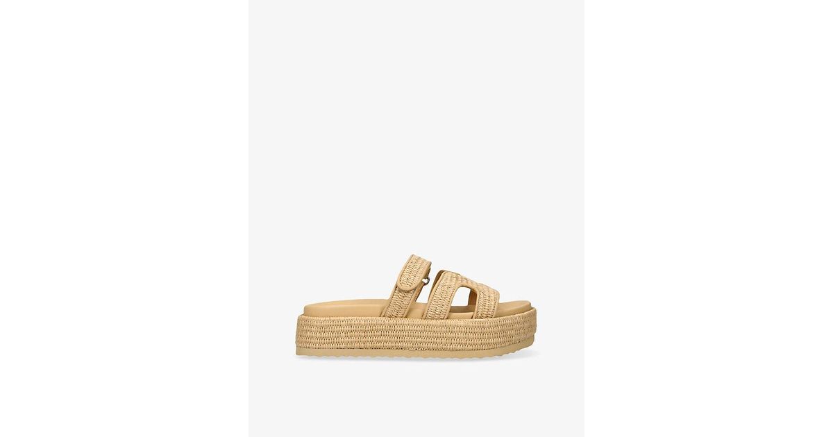 Steve Madden Bigmissile Raffia Sandals in Natural | Lyst