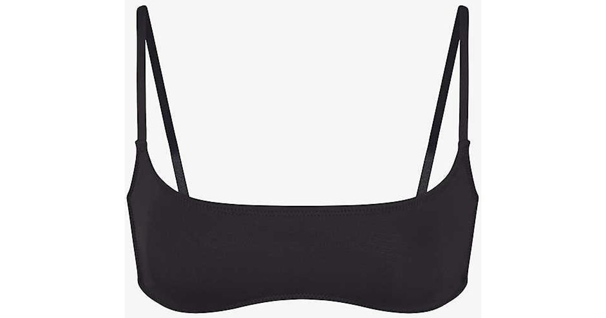 Skims Signature Swim Scoop Neck Stretch Recycled Nylon Bikini Top In