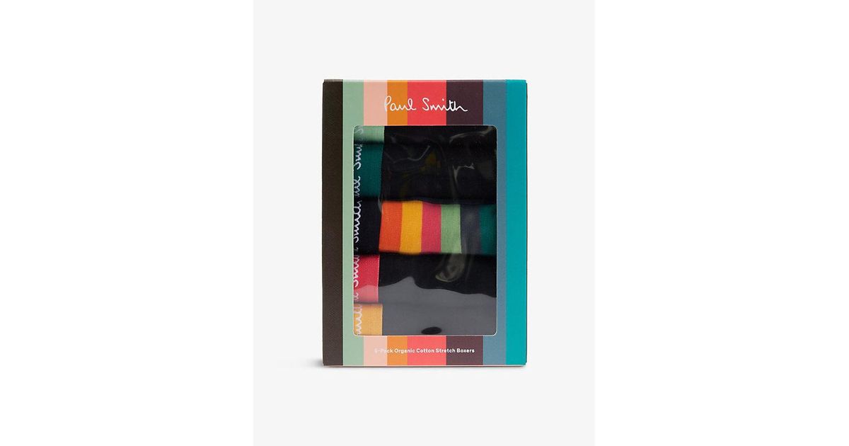 Paul Smith Branded-Waistband Mid-Rise Pack Of Five Stretch-Organic-Cotton Boxers Xxl in Black ...