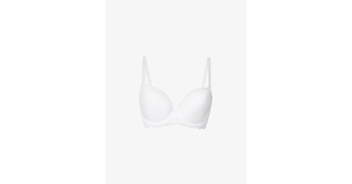 Wacoal Raffiné Floral-Pattern Stretch-Lace Underwired Bra in White ...