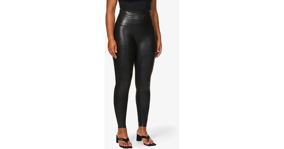 Spanx High Rise Faux Leather Leggings In Black Lyst Canada