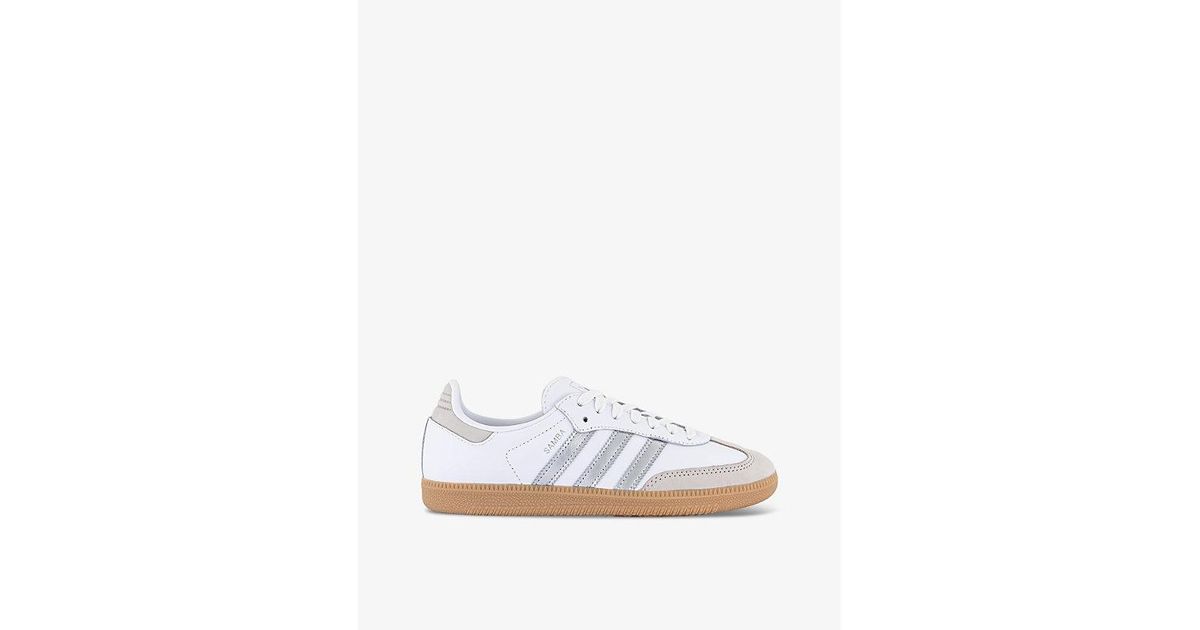 adidas Samba Og Logo-Print Leather And Suede Low-Top Trainers in White ...