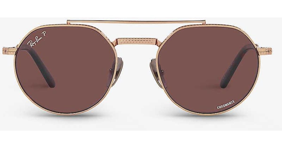 Ray-Ban Rb8265 Jack Ii Aviator-frame Titanium Sunglasses in Purple | Lyst