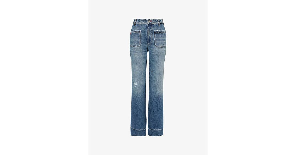 Victoria Beckham Alina Wide-Leg Denim Jeans in Blue | Lyst UK