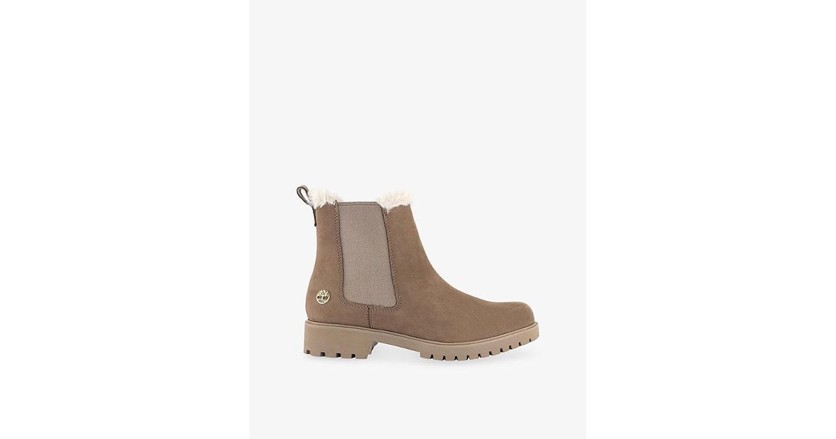 Timberland Lyonsdale Nubuck-Leather Chelsea Boots in Brown | Lyst