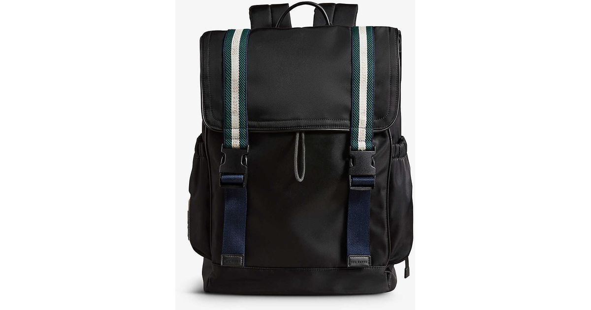 Ted Baker Matew Striped-panel Woven Backpack in Black for Men | Lyst