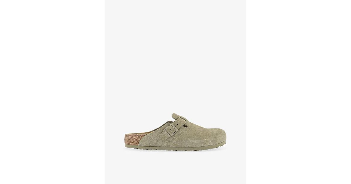Birkenstock Boston Suede Clogs in Green for Men | Lyst