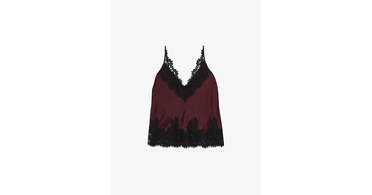 Reiss Rowan Lace-Embroidered Silk Cami | Lyst UK