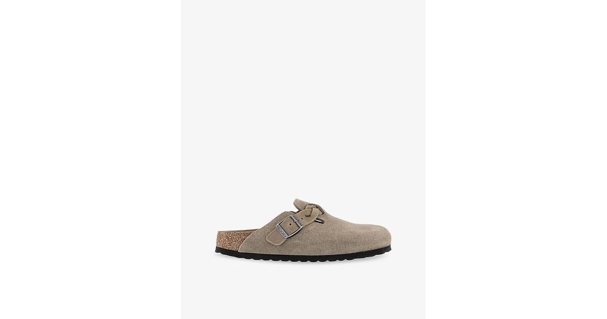 Birkenstock Boston Suede Clogs in Brown | Lyst